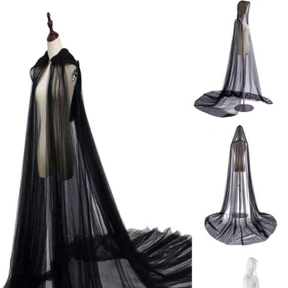Accessories | New 1 Pc Women Hood Tulle Cape Cloak Floor Length Soft ...